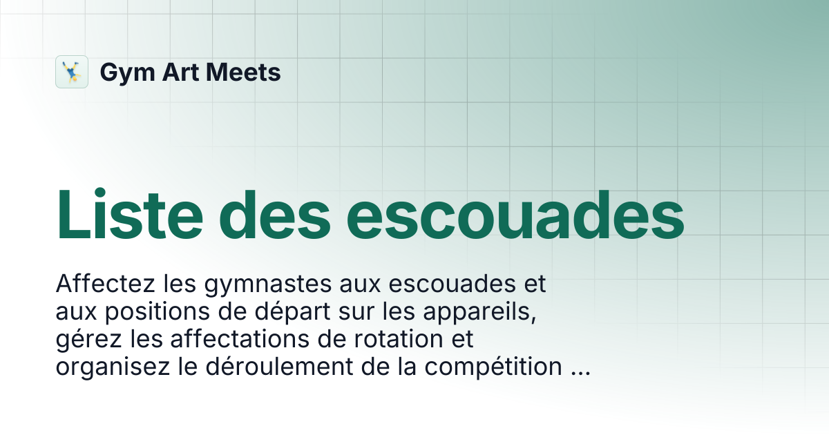Liste des escouades | Gym Art Meets